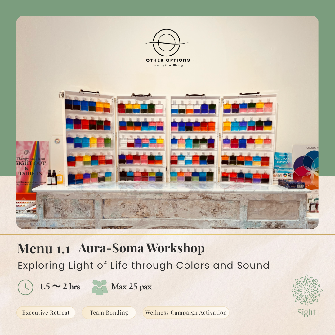 Menu 1.1 Aura-Soma Workshop (1.5~2 Hours) – Other Options Healing